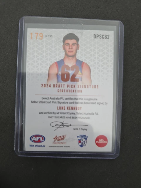 2025 AFL EMINENCE Copper Draft Pick Signature LUKE KENNEDY #179/195 ...