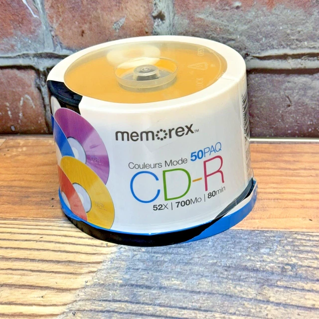 MEMOREX COOL COLORS CD-R 50 Pack Spindle 52x 700 MB 80 Min Recordable ...