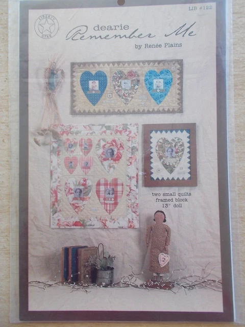 DEARIE~REMEMBER ME #122~2 Small Quilts~1 Framed Block~13" Doll $5.99 ...