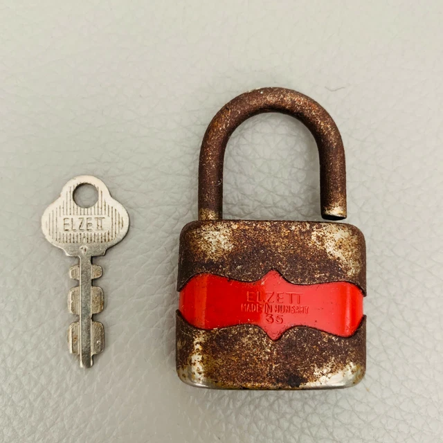 VINTAGE RETRO 1940S ELZETT 35mm Padlock Lock 2" With Key Made In ...