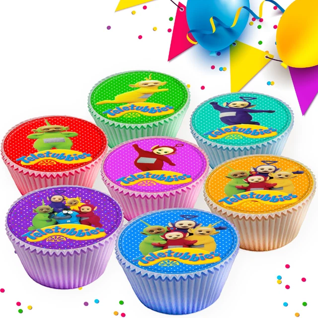 TELETUBBIES MIXED COLOURFUL Images Edible Cupcake Toppers Decoration ...