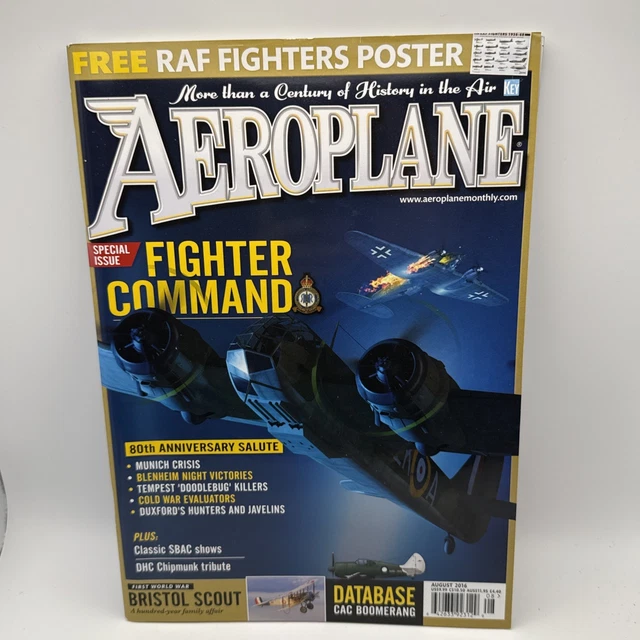 AEROPLANE FIGHTER COMMAND RAF Poster Bristol Scout August 2016 £11.14 ...