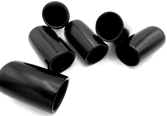 ROUND END CAP Slide Over Flexible Cover 1" Length 21 OD Sizes For Tube ...