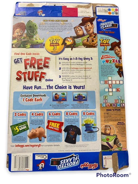 KELLOGG’S FROSTED FLAKES Toy Story 3 Cereal Box EUR 6,56 - PicClick FR