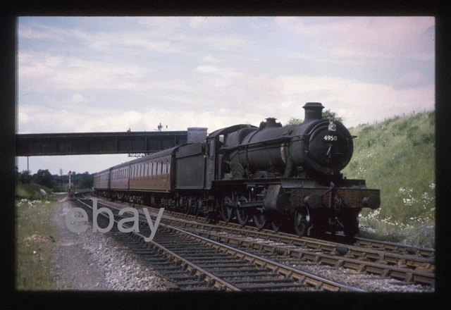 35MM SLIDE-EX GW 4950 'Patshull Hall' at Aynho Junction w/ up local ...