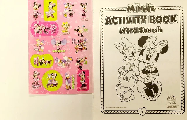 DISNEY MINNIE MOUSE Word Search Activity Book with Reward Stickers NEW ...