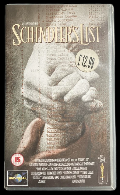 SCHINDLERS LIST VHS Video 1993 Liam Neeson Ralph Fiennes Steven ...