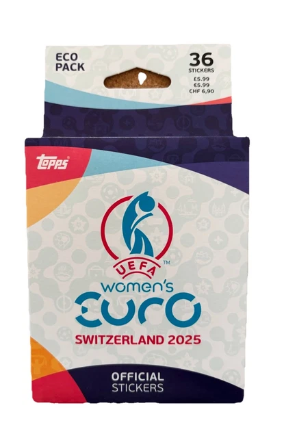 TOPPS UEFA WOMEN'S Euro 2025 Official Stickers Collection Eco pack: 36 ...