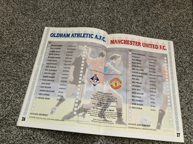OLDHAM V MAN Utd 1994 FA Cup Semi-Final Programme. £2.77 - PicClick UK