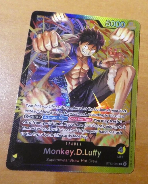ONE PIECE ENGLISH Card Game Holo Carte Monkey.d.luffy St13-003 L En Mint EUR 10,00 - PicClick FR