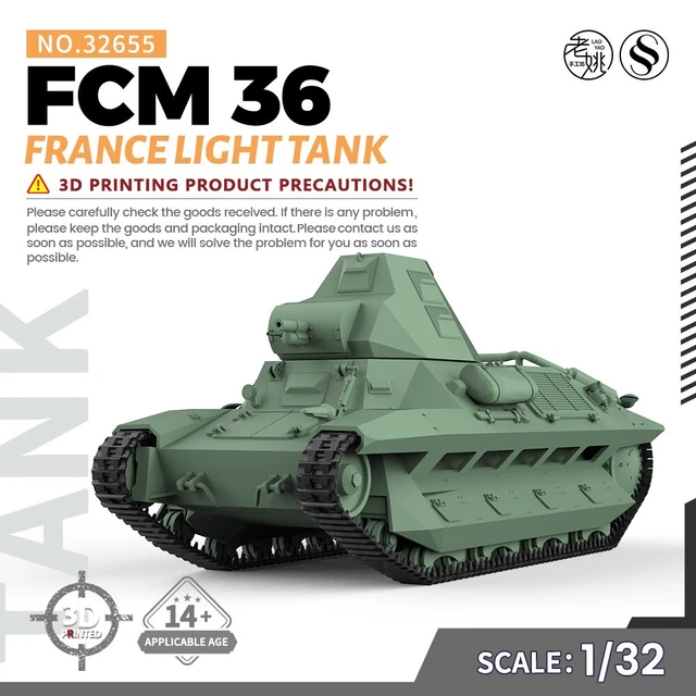 SSMODEL SS32655 1/32 Military Model Kit France FCM 36 Light Tank EUR 44 ...