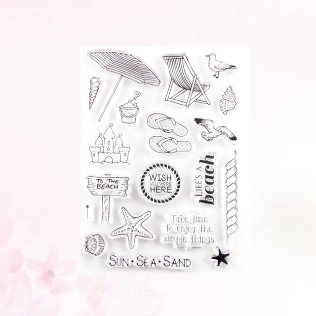 BEACH THEME SEALER Mould Gift Packing Stamp Transparent Stamps £6.99 ...