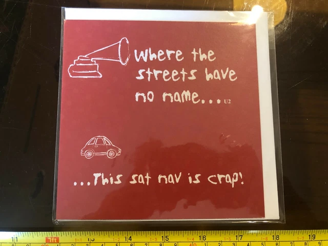 CARTA FUNNY STREETS have no Name Bad Sat Nav testi Carta divertente ...