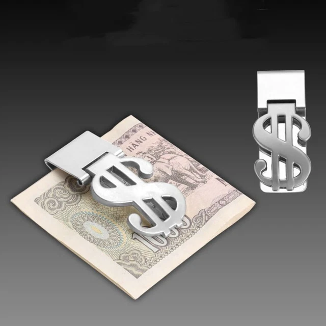 STAINLESS STEEL BANKNOTE Clip Dollar Design Money Holder Clip Money ...