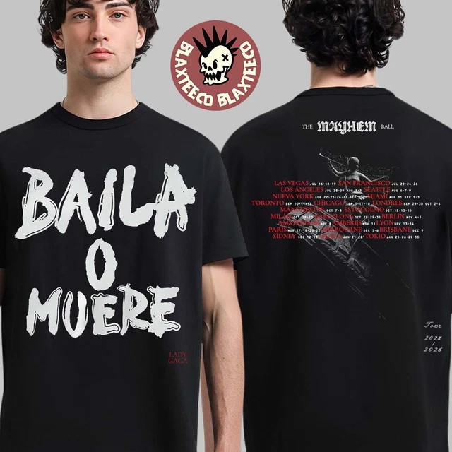 LADY GAGA THE Mayhem Ball Tour 2025 2026 Merch Dance Or Die Spain T-shirt £20.56 - PicClick UK