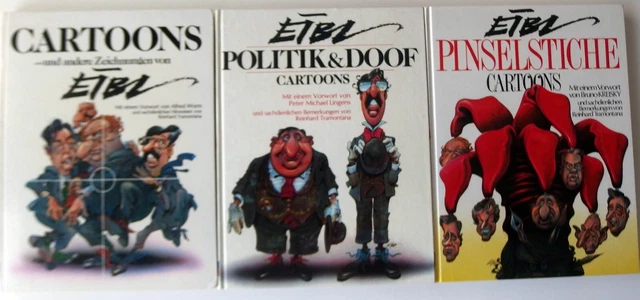 3 X ERICH Eibl Cartoons Karikaturen Zeitgeist 1980er 90er Österreich ...