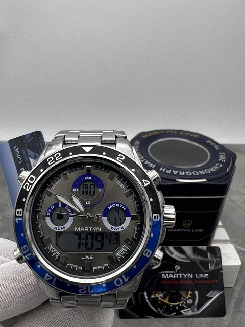 OROLOGIO UOMO MARTYN Line Dual Time Acciaio Originale Nuovo Modello ...