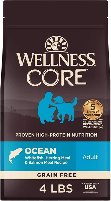 WELLNESS CORE DRY Dog Food, Grain-Free, High Protein, Natural, Ocean ...
