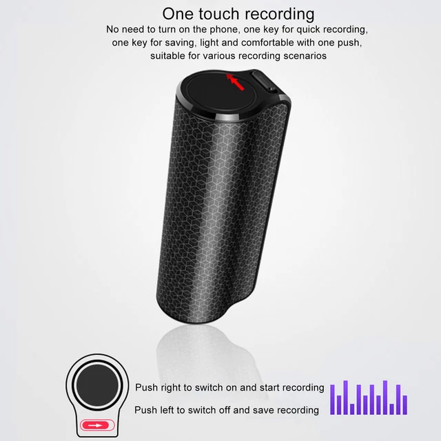 (TYPE C INTERFACE Black 16GB)Mini Voice Recorder Buttonless Design ...