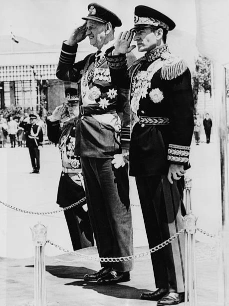 KING FREDERICK DENMARK & Shah Iran wearing military uniform as - 1963 ...