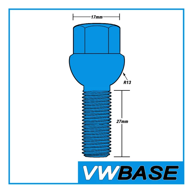 VW PASSAT WHEEL Nut Bolt 17mm M14 x 1.5 27mm Thread Radius OE Stud x 4 £8.29 - PicClick UK