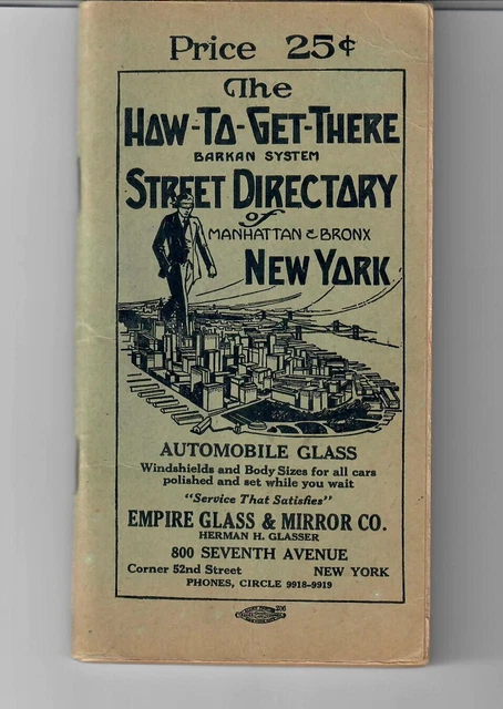 VINTAGE NEW YORK City Street Directory 1923 $25.00 - PicClick