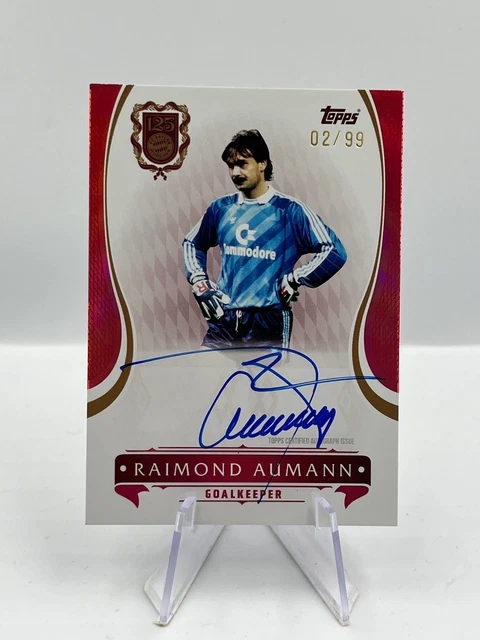 TOPPS 125 JAHRE Bayern München Raimund Aumann on Card Autograph 02/99 # ...