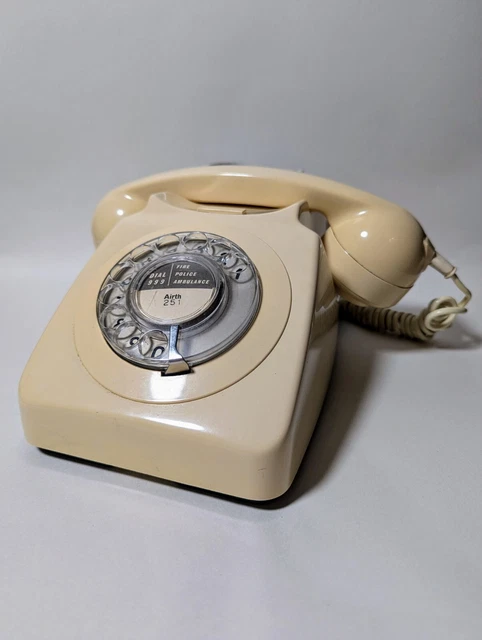 VINTAGE BT ROTARY Dial Telephone, Model No. GPO 8746G EET 83/1, Cream ...