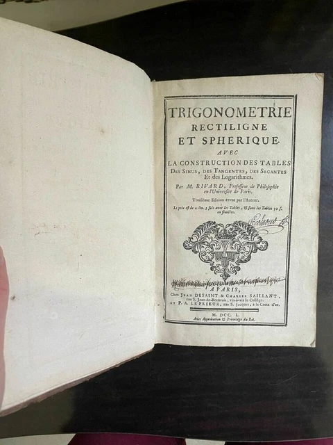 STRAIGHT AND SPHERICAL Trigonometry with Table Construction 1750 £123. ...
