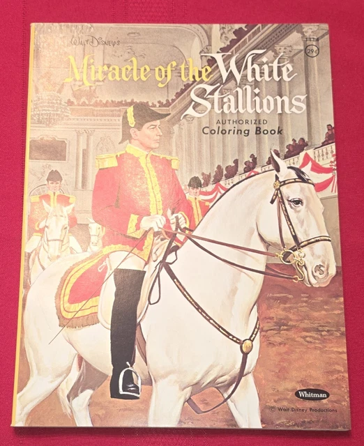 1963 WALT DISNEY'S MIRACLE OF THE WHITE STALLIONS Coloring Book Whitman ...