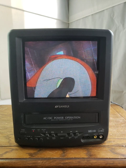 SANSUI 9& TV VCR Combo COM0961B VHS Retro Gaming Portable CRT, *Tested ...
