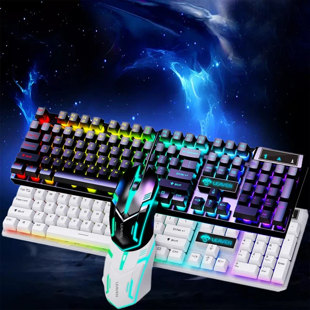 LED WIRED KEYBOARD And Mice Combination,With Wireless round Key ...