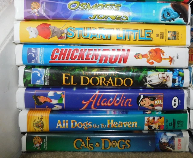 7 VHS STUART Little OSMOSIS JONES Cats and Dogs CHICKEN RUN El Dorado ...
