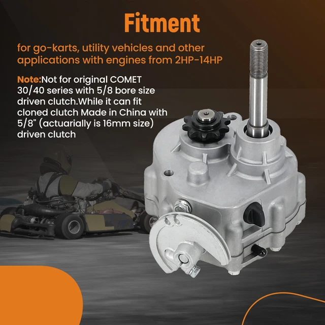 GO KART FORWARD Reverse Gear box Fits For 13HP Engine 4 Stroke Gearbox ...