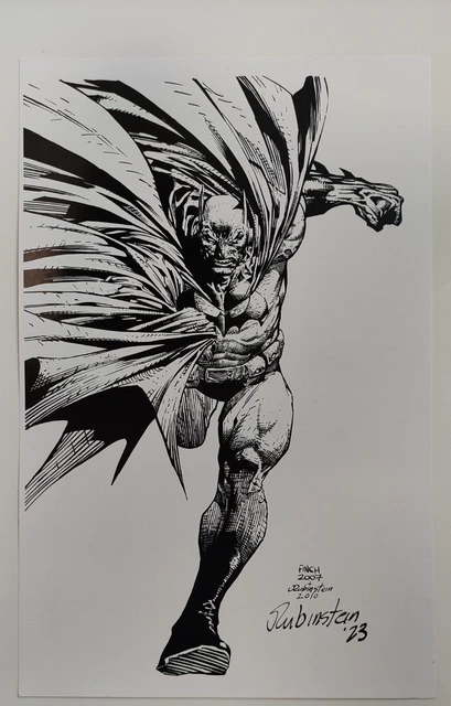 LITOGRAFIA BATMAN DAVID Finch & Joe Rubinstein (Autografo) 2007-2010 ...