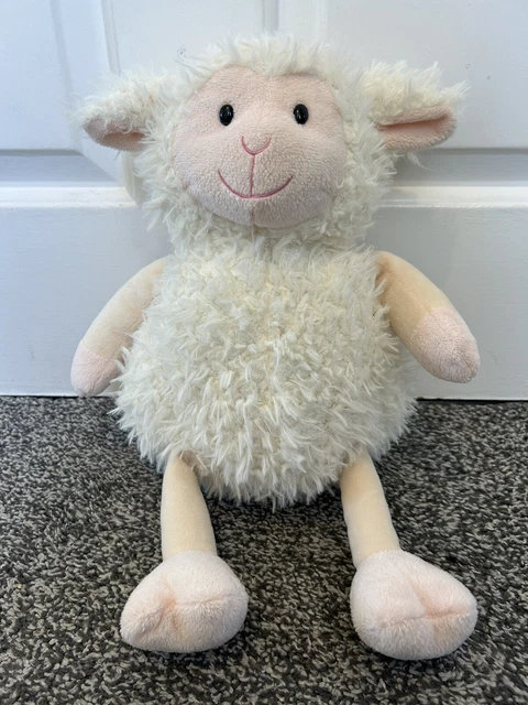 SAINSBURY'S FLUFFY WHITE LAMB SHEEP BABY SOFT TOY CUSHION CREAM Plush ...