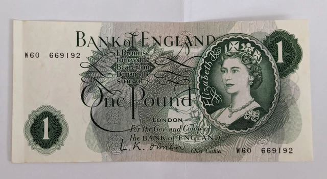 1960/61 BANK ENGLAND One Pound Note £1 L K O'Brien Series C Old British ...