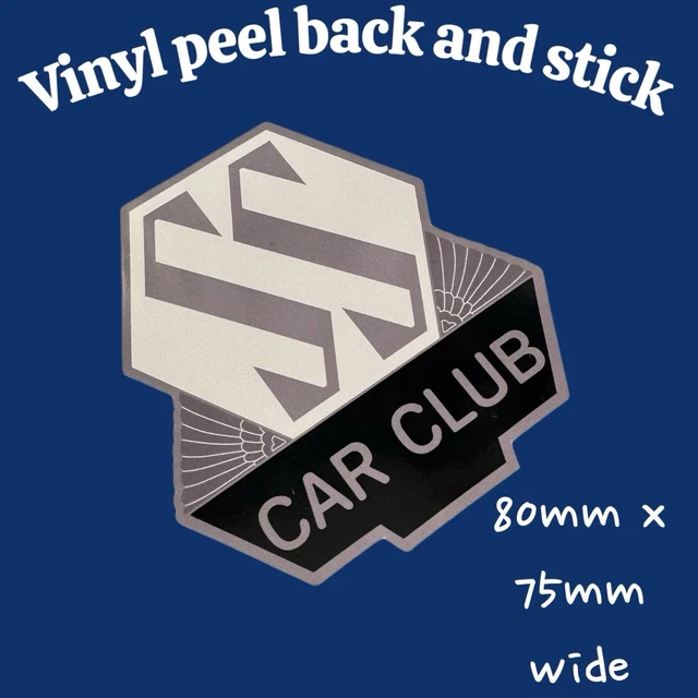 SS CAR CLUB vinyl sticker bumper Badge Vintage Classic jaguar swallow ...