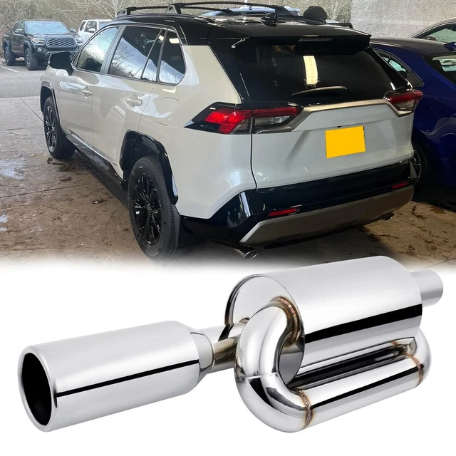 FOR TOYOTA RAV4 Twin Loop Exhaust Muffler 2.5" Inlet 4.0" Out Tip ...