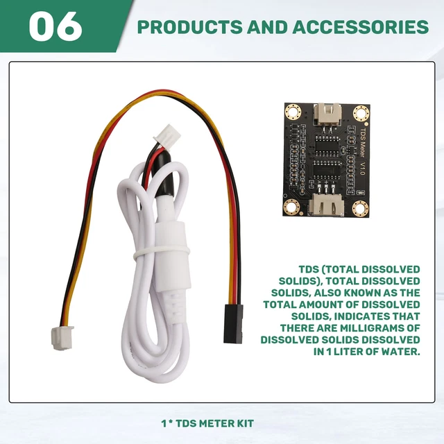 TDS SENSOR METER V1.0 Board Module Water Meter Measuring Water Quality ...