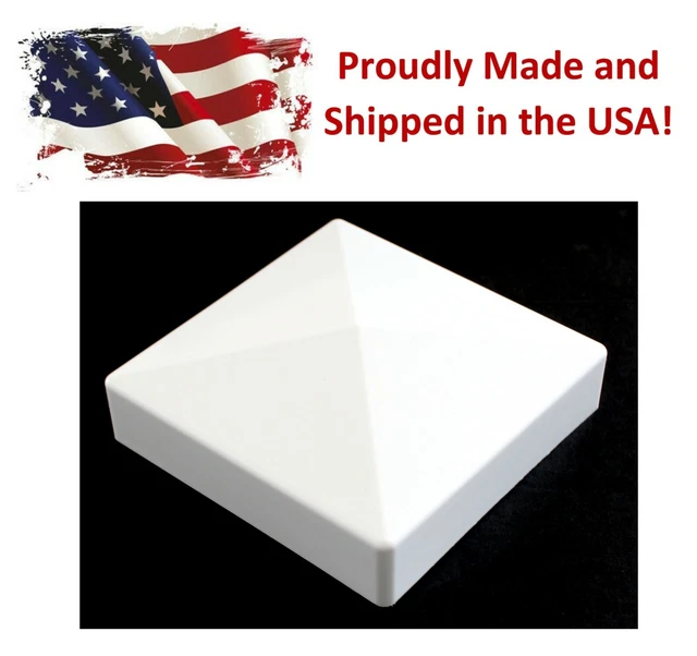 TRUE 5X5 (127MM x 127mm) Plastic Pyramid Vinyl Fence Post Cap White 1,2 ...