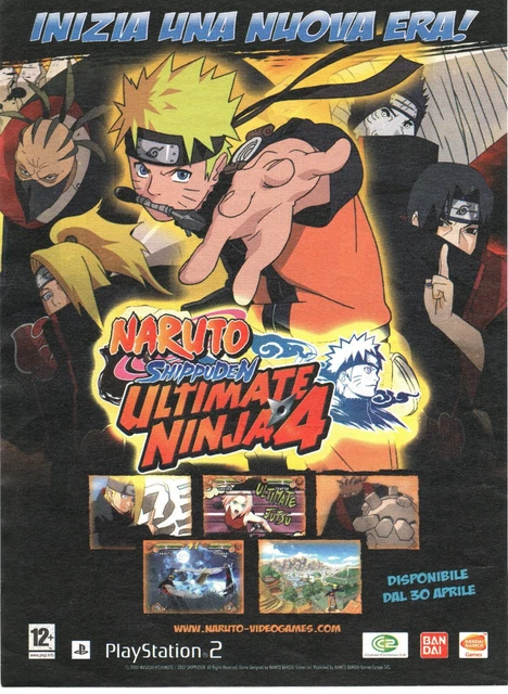 NARUTO SHIPPUDEN ULTIMATE Ninja 4 Pubblicità PS2 Magazine Advertising ...