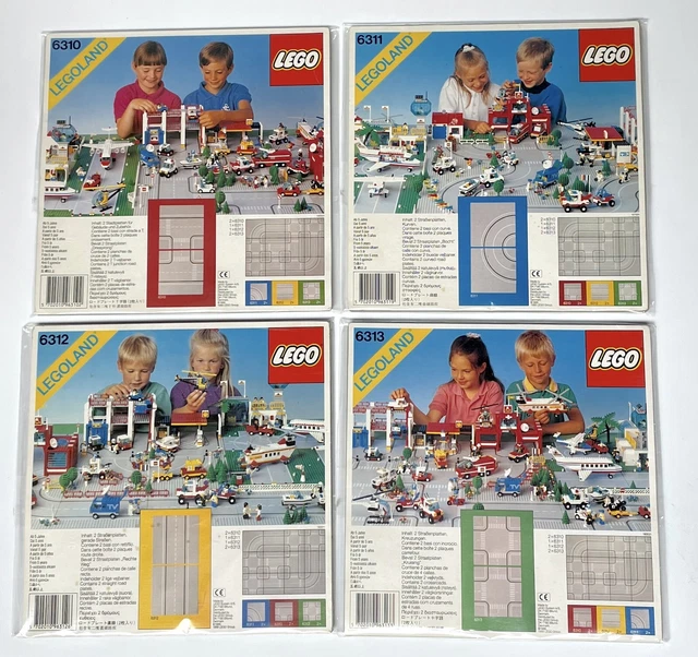 LEGO LOT DE plaques routes 6310 + 6311 + 6312 + 6313 de 1986 BE avec ...