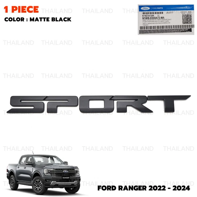 FOR FORD RANGER Next Gen XLT 2022 - 24 Logo Sport Matte Black Tailgate ...