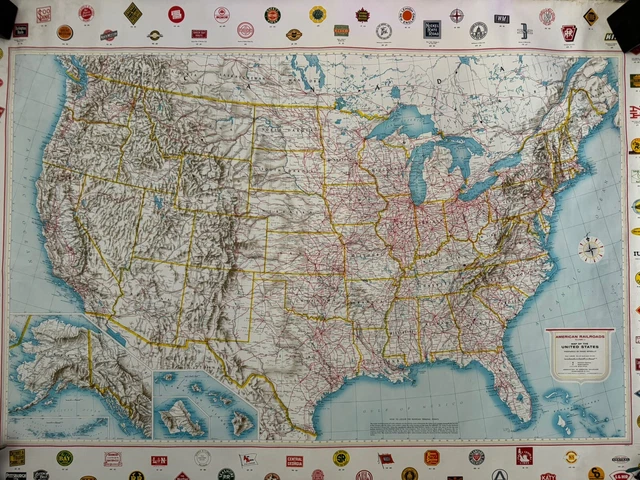 MAP AMERICAN RAILROADS Class I Map of the United States £21.24 ...