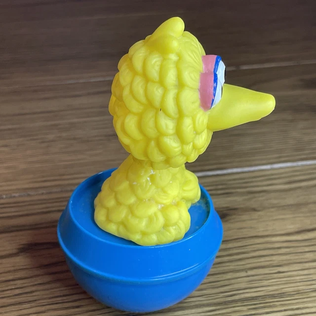 VINTAGE SESAME STREET BIG BIRD Webble Wobble Roly Poly 4" Collector Toy ...