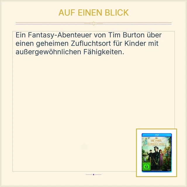 DIE INSEL DER besonderen Kinder Blu-Ray Tim Burton Fantasy EUR 5,70 ...