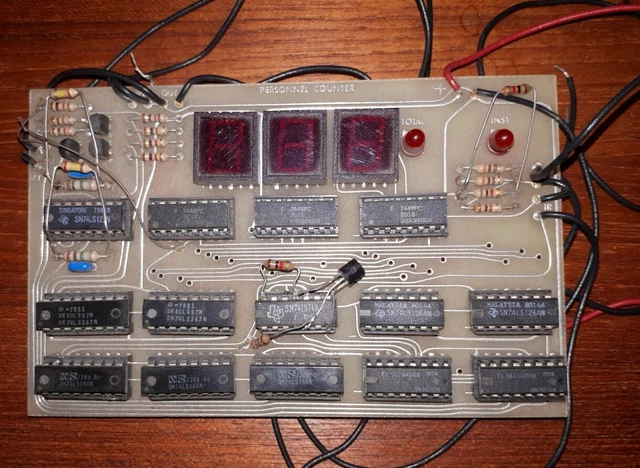FND500 7-SEGMENT THREE DIGIT LED display on circuit board circa 1979 $5 ...