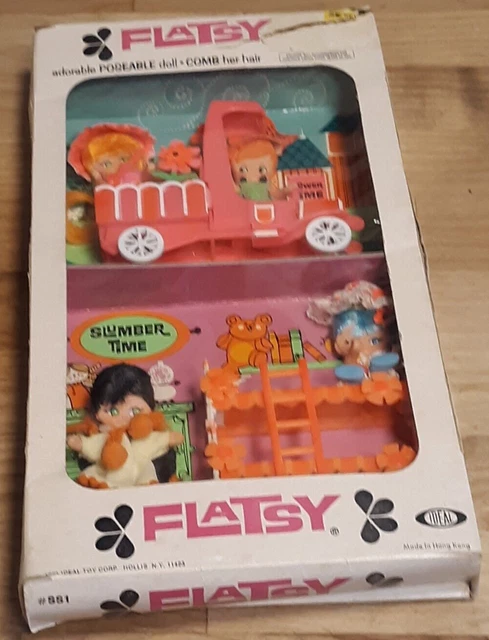 IDEAL FASHION FLATSY Doll Double Set Flower & Slumber Time, 1973 Set ...