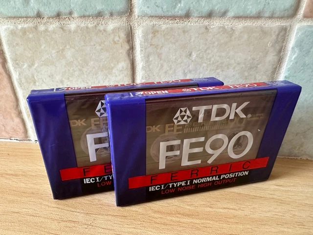 TDK CASSETTE FE90 FERRIC IEC I/TYPE I Normal Position - 2 pcs BRAND NEW ...